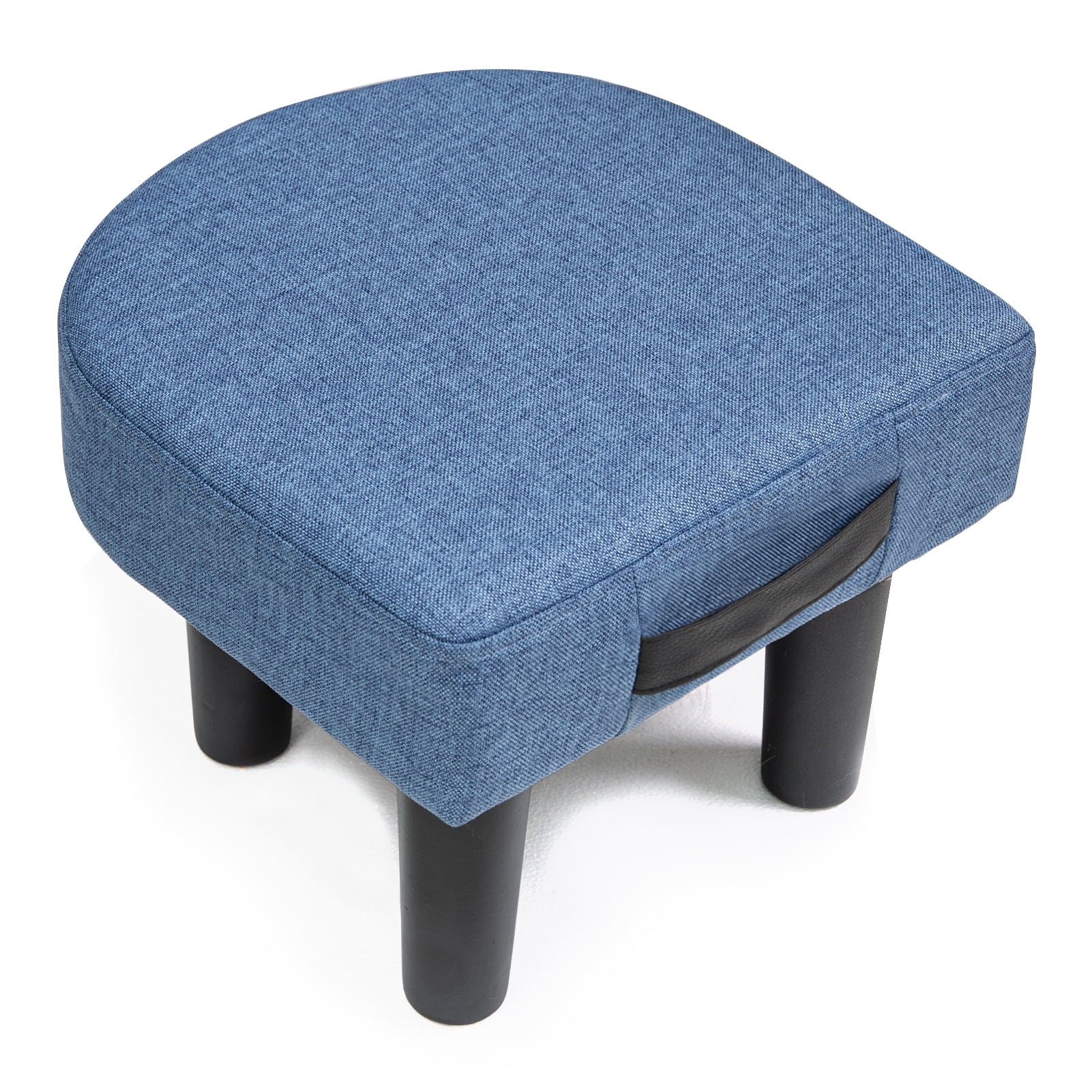 Allinside Ottoman Footstool with Handle, D-Shaped Linen Footrest, 9.5 ...