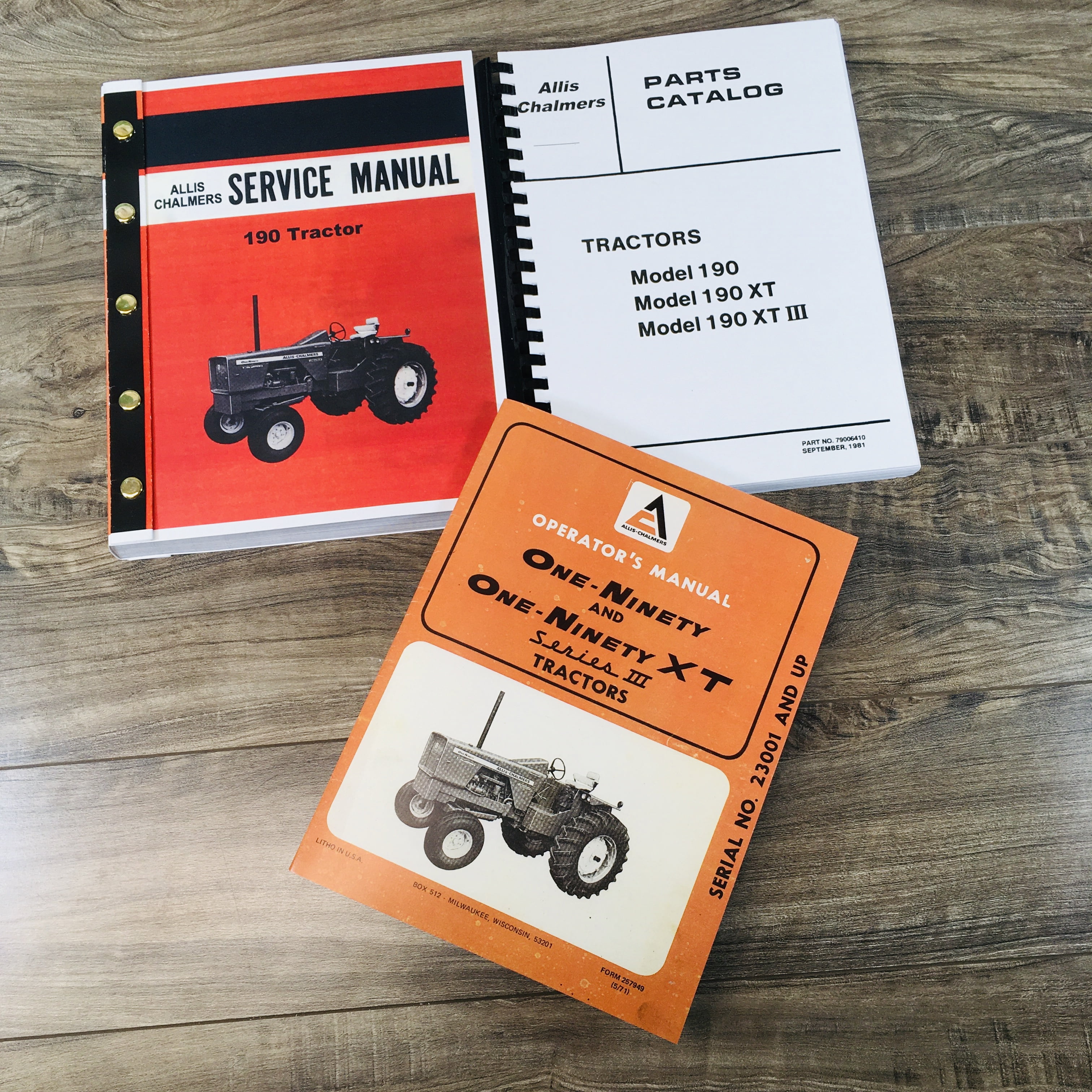 Allis Chalmers 190 190Xt Series Iii Tractor Service Parts Operators ...