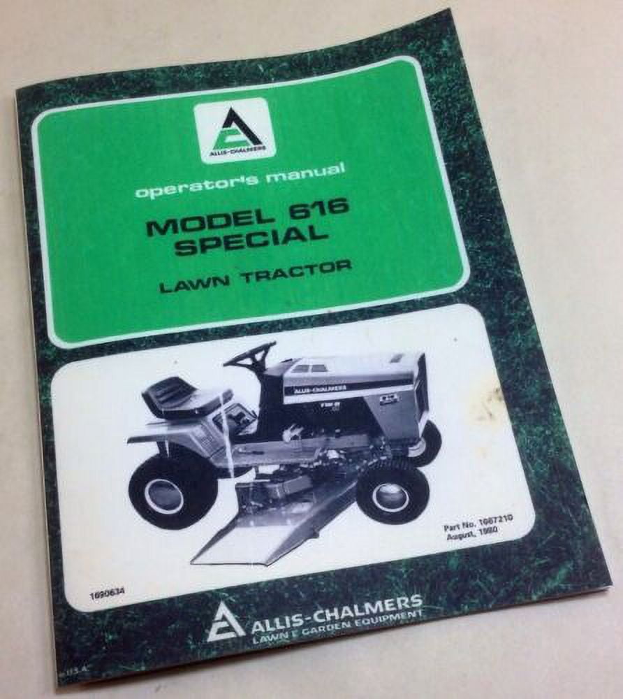 Allis Chalmers Model 616 Special Operators Owners Manual Lawn Garden ...