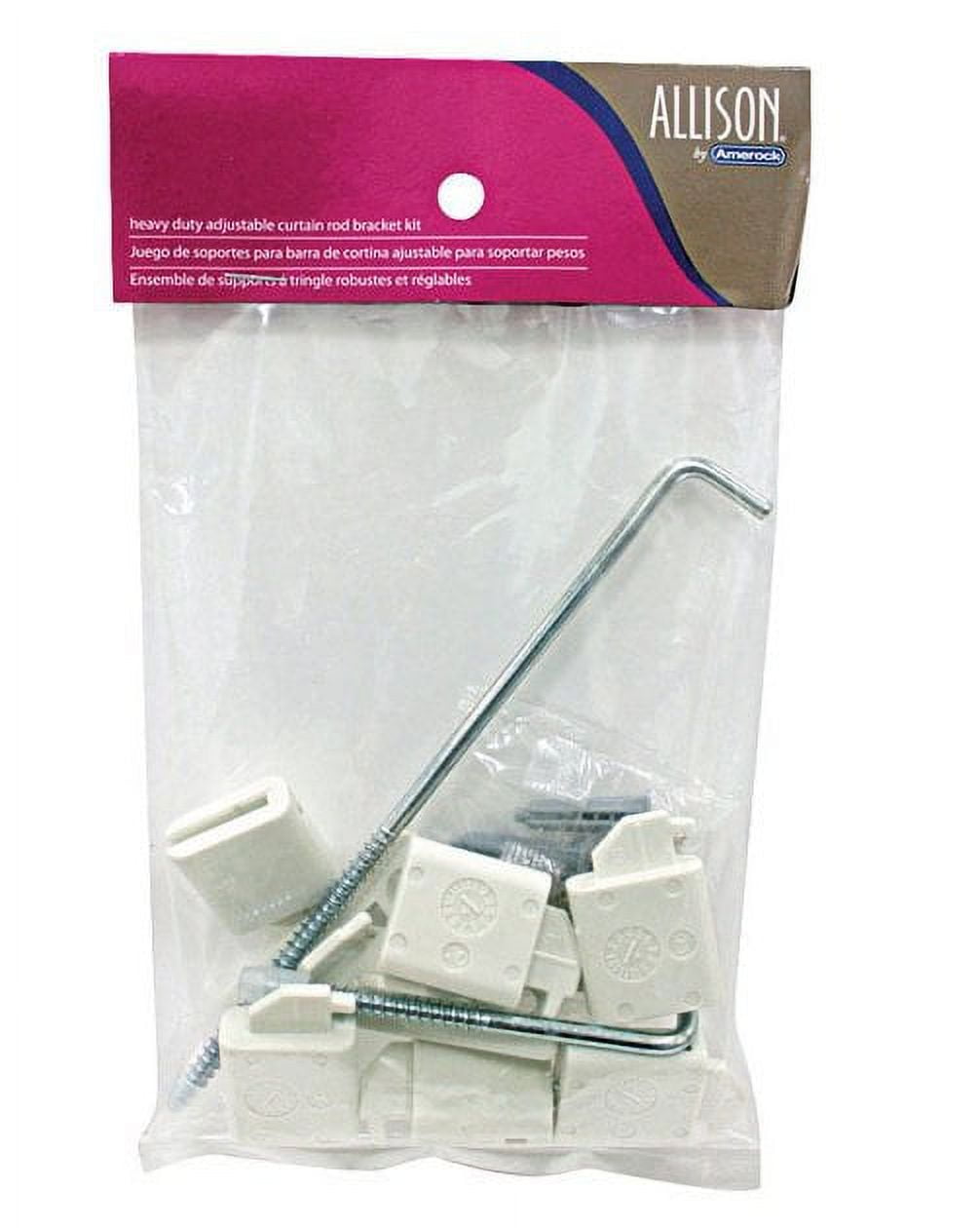 Allison 1912468 Adjustable Curtain Rod Bracket Kit, White - Walmart.com