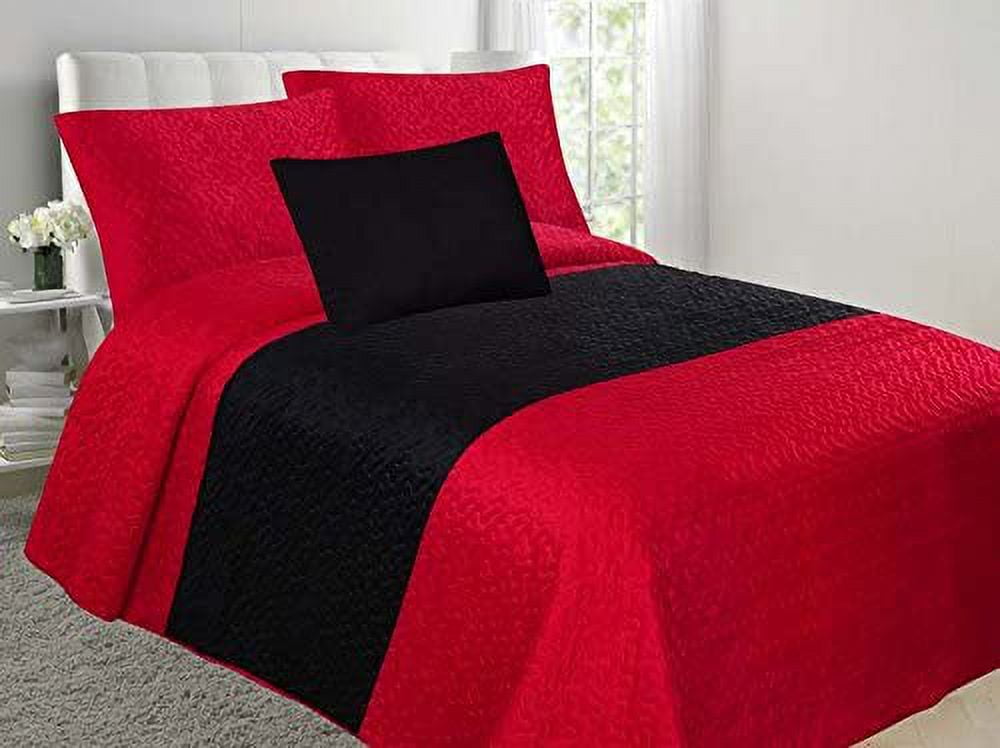 Allison 4-Piece Soft Velvet Touch Quilted Bedspread Multi-Color Bed ...