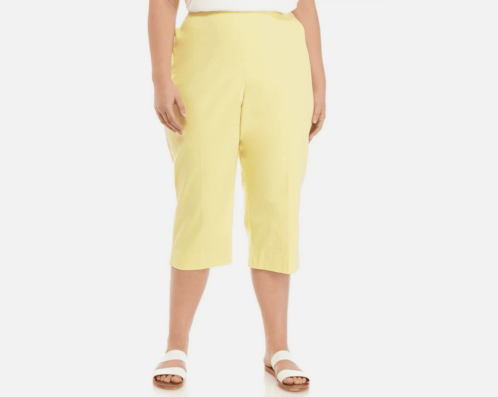 Allison Daley Elastic Waist Pull On Womens PLUS SIZE CAPRI - Walmart.com