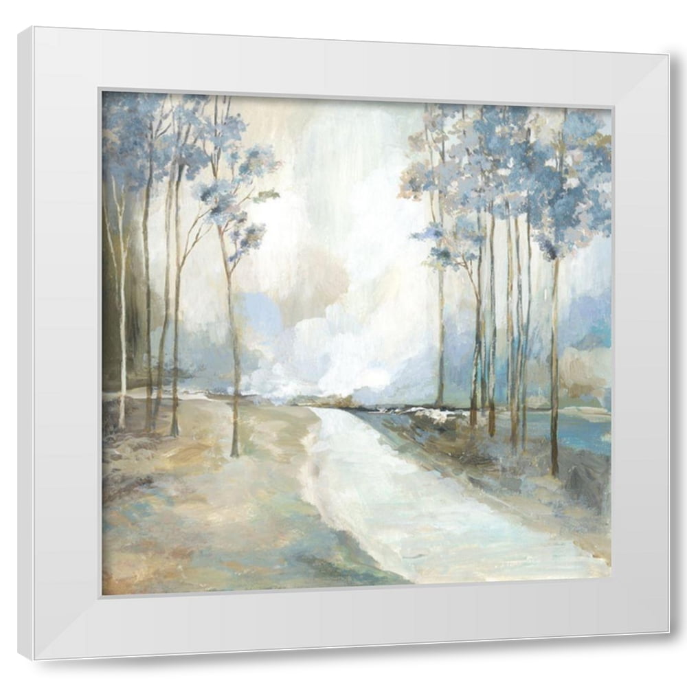 Allison Pearce 4x14 White Modern Wood Framed Wall Art Titled - Blue ...