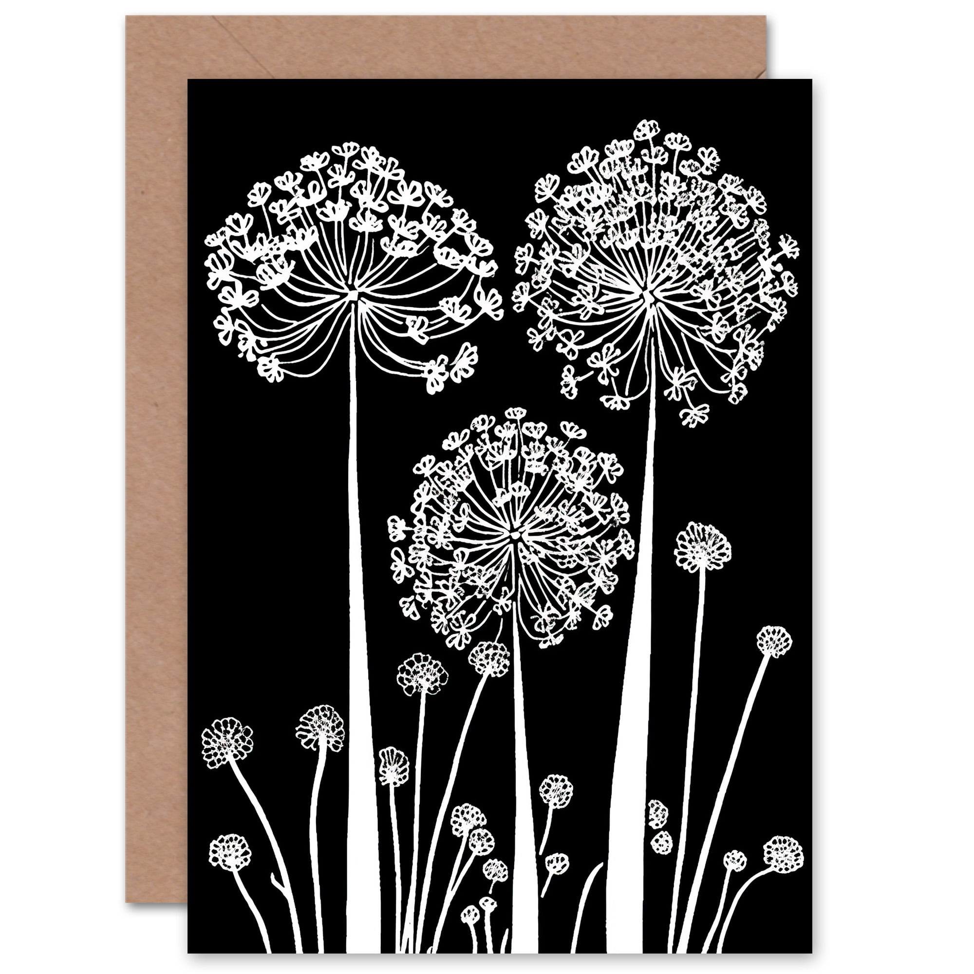 Allium Flowers Folk Art Floral for Wife Her Mum Sister Daughter Mom ...