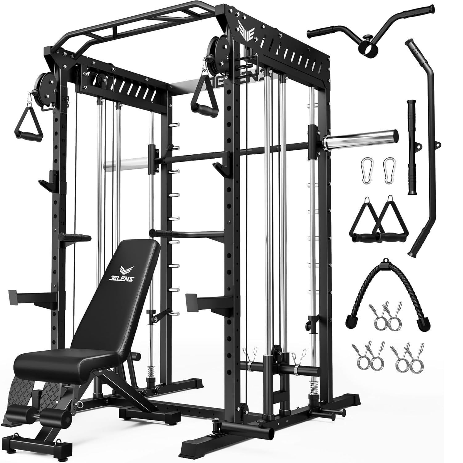 Allviate Smith Machine, Multi-Function Power Cage with Dual Pulley ...