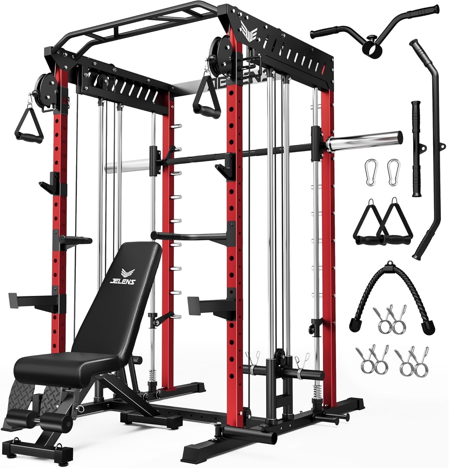 Allviate Smith Machine, Multi-Function Power Cage with Dual Pulley ...