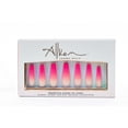 Allkem Pink Ombre Ballerina Press On Nails Glossy Extra Long Coffin