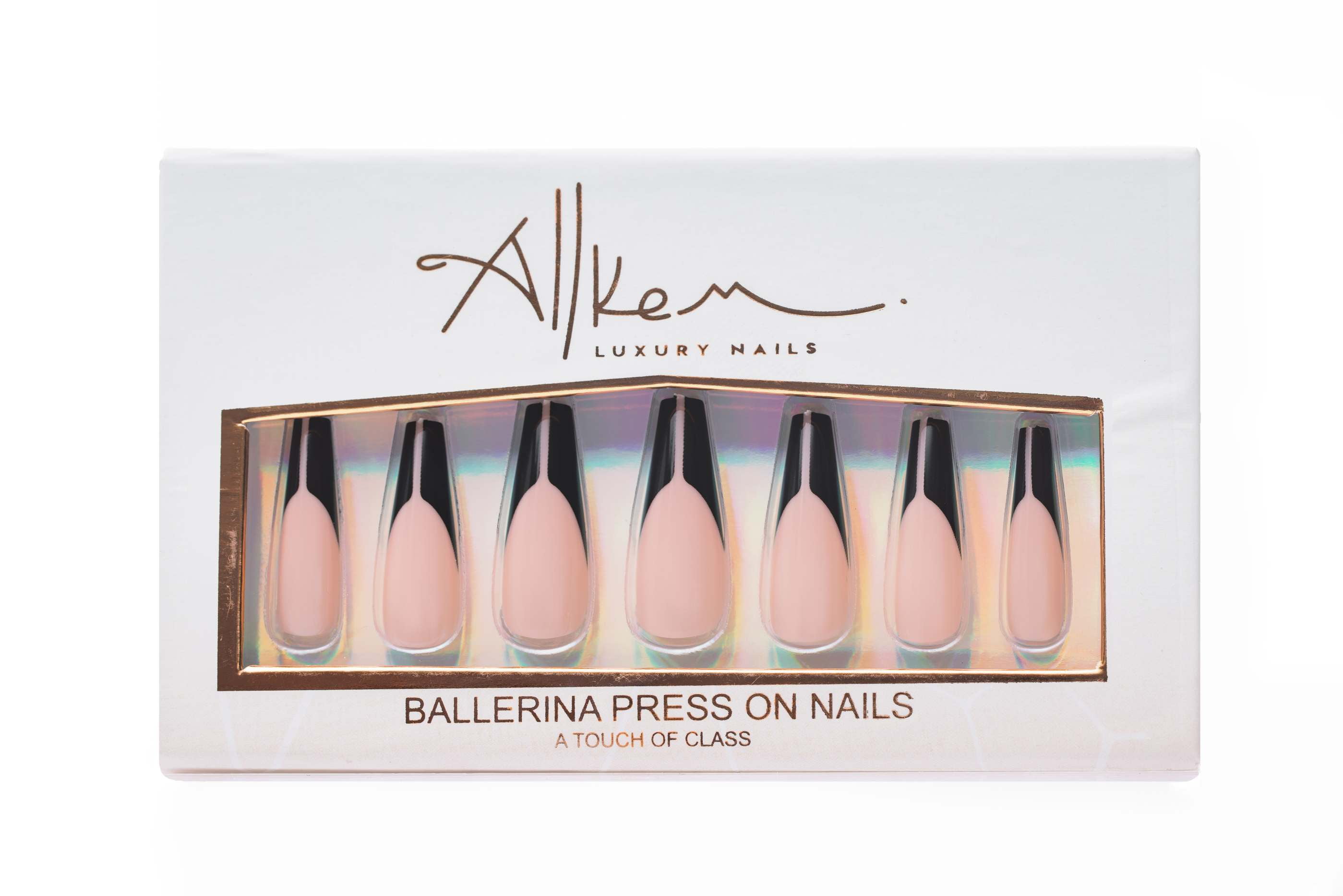 Allkem Revolve French Press on Nails | Glossy Extra Long coffin | 10 ...