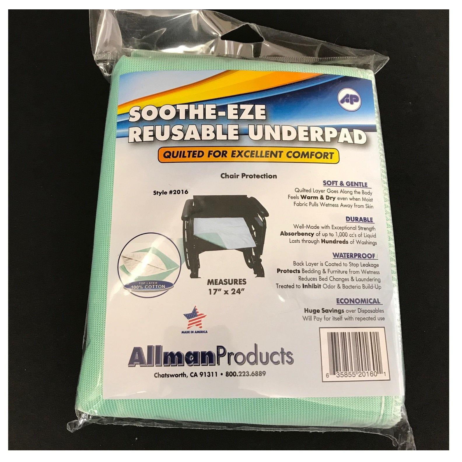 Allman Products Soothe-Eze Reusable Underpad, 17" x 24" HSA/FSA ...