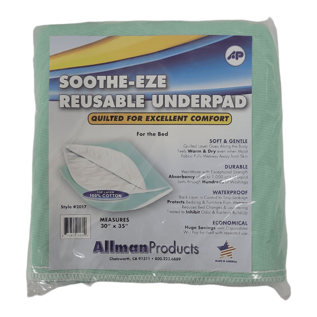 Allman - Soothe-Eze Reusable Underpad for Bed Absorbency (30" x 35 ...