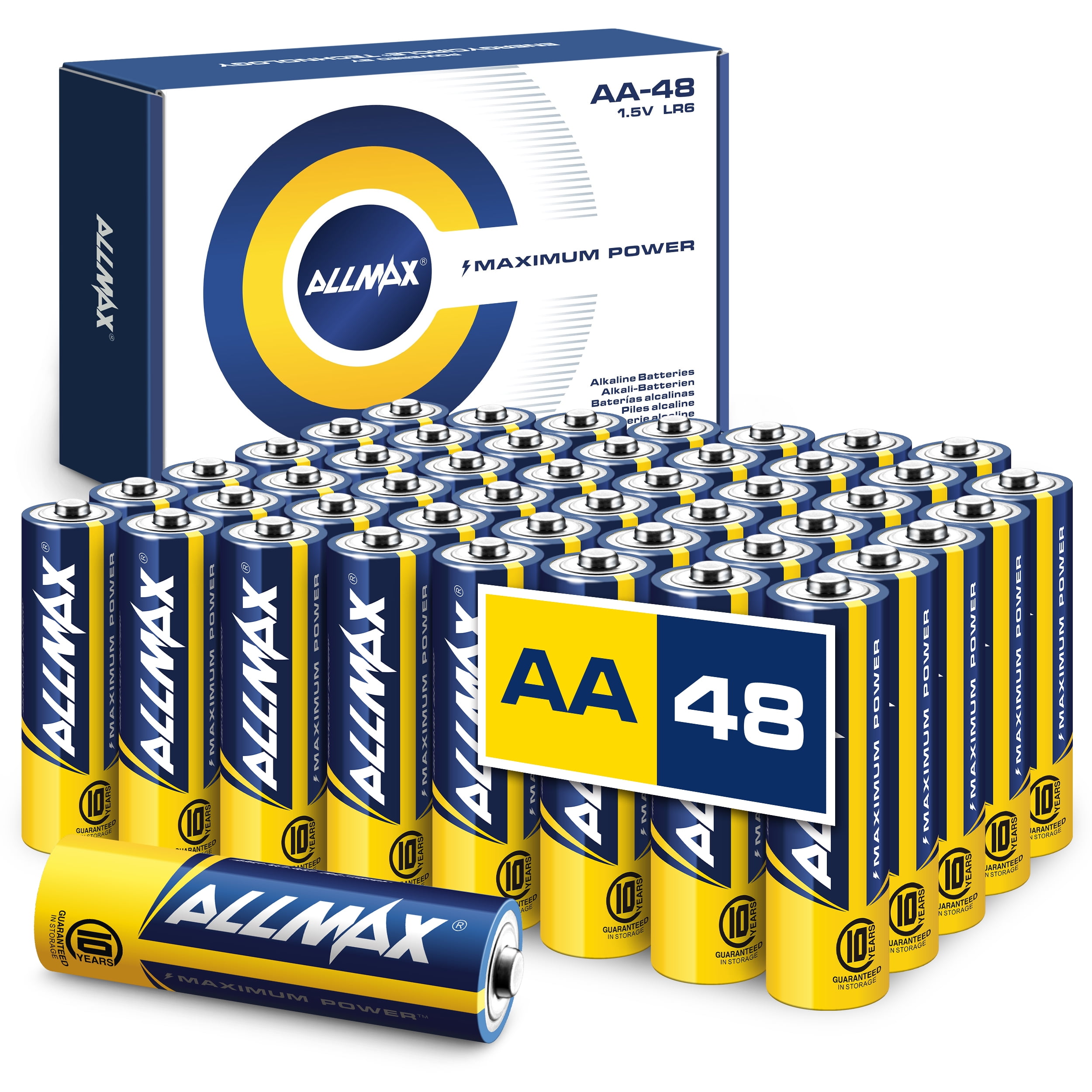 Allmax AA Maximum Power Alkaline Batteries (48 Count) - Ultra Long ...