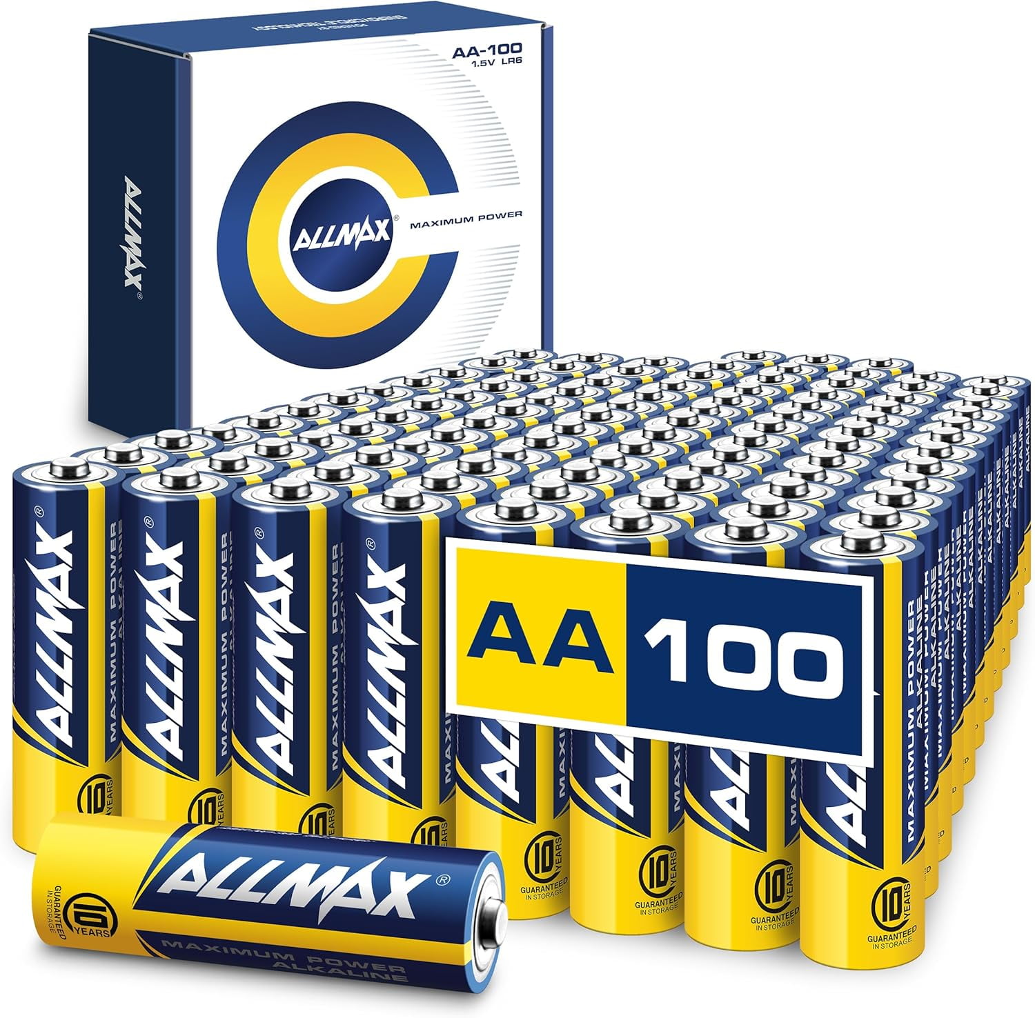 Allmax AA Maximum Power Alkaline Double A Batteries (100 Count) – Ultra ...