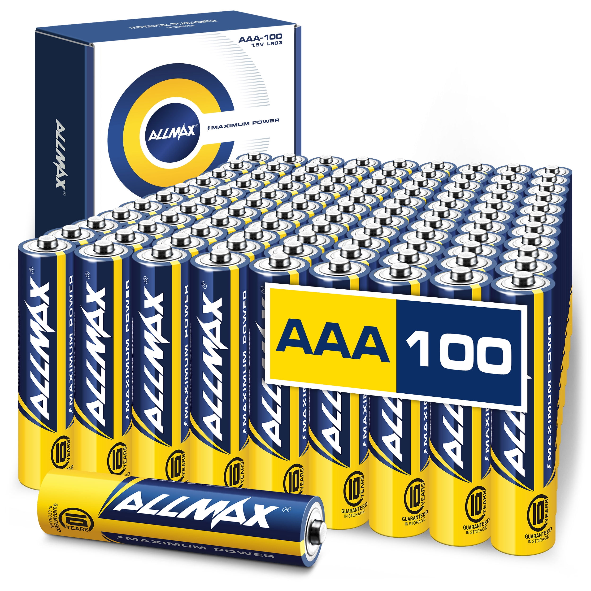 Allmax AAA Alkaline Batteries, Ultra Long-Lasting, Leak-Proof, 100 ...
