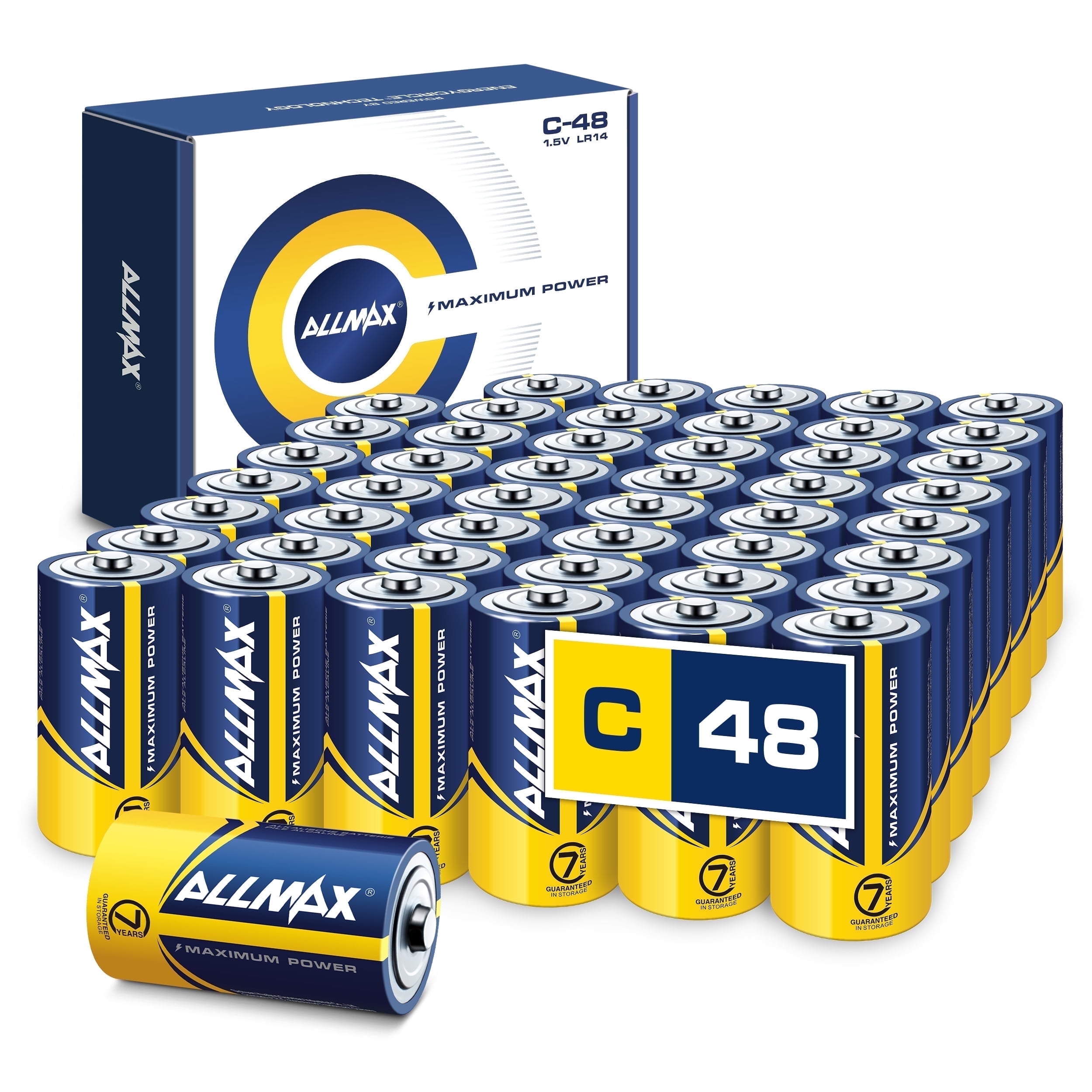 Allmax C Maximum Power Alkaline Batteries - 48 Count, Ultra Long ...