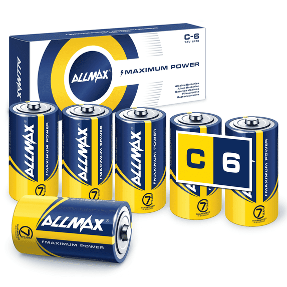 Allmax C Maximum Power Alkaline Batteries (6 Count)- Ultra Long ...