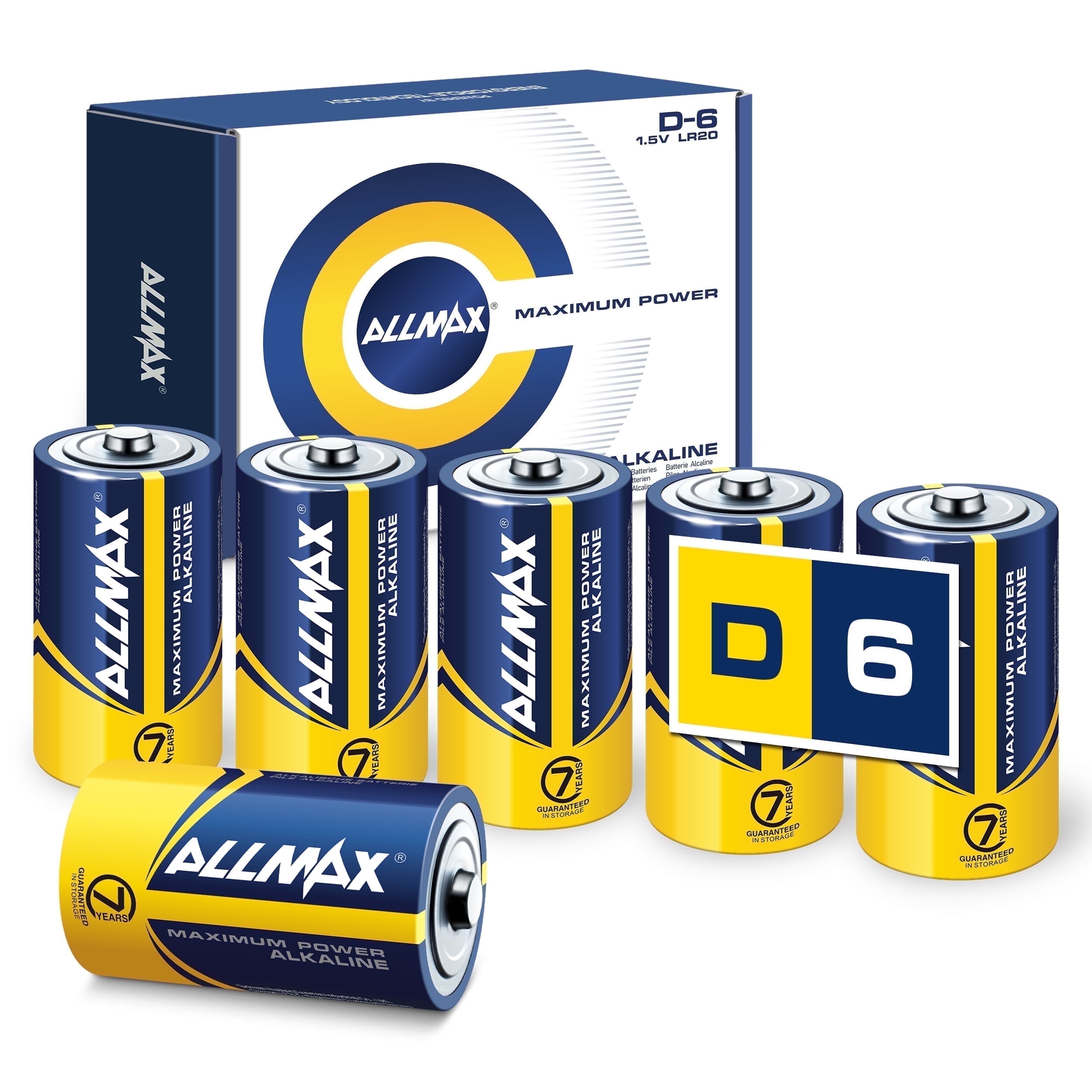 Allmax D Maximum Power Alkaline Batteries (6 Count) - Ultra Long ...
