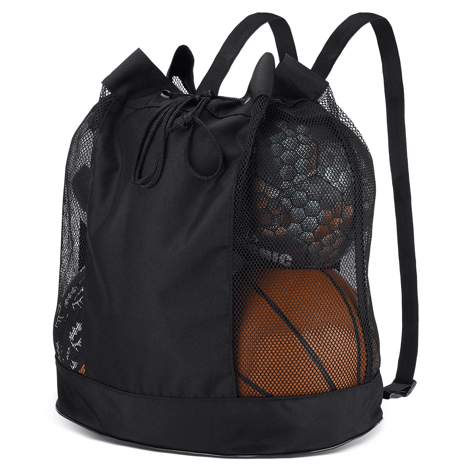 Allnice Extra Ball Bag, Large Mesh Equipment Bag Black, Soccer Ball Bag ...