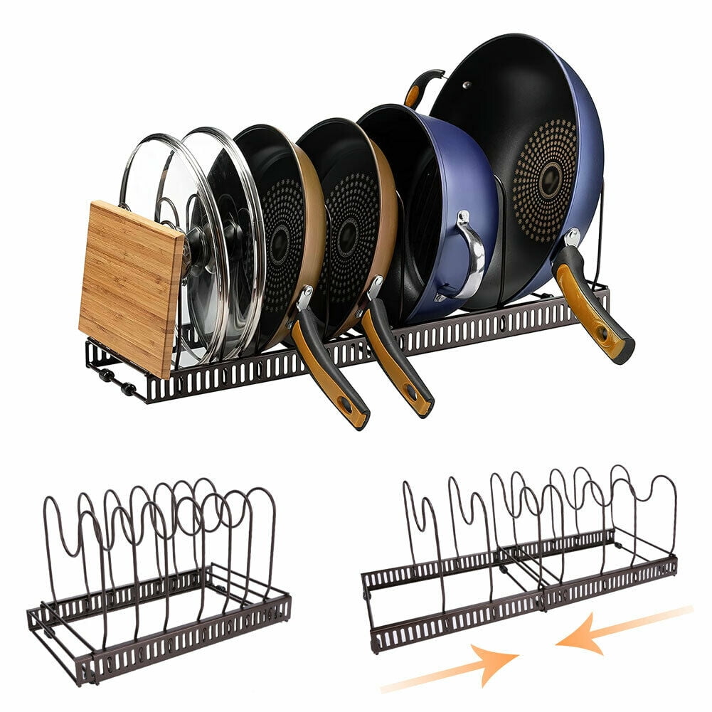 Allnice Adjustable & Expandable Kitchen Cookware Organizer, Pot and Pan ...
