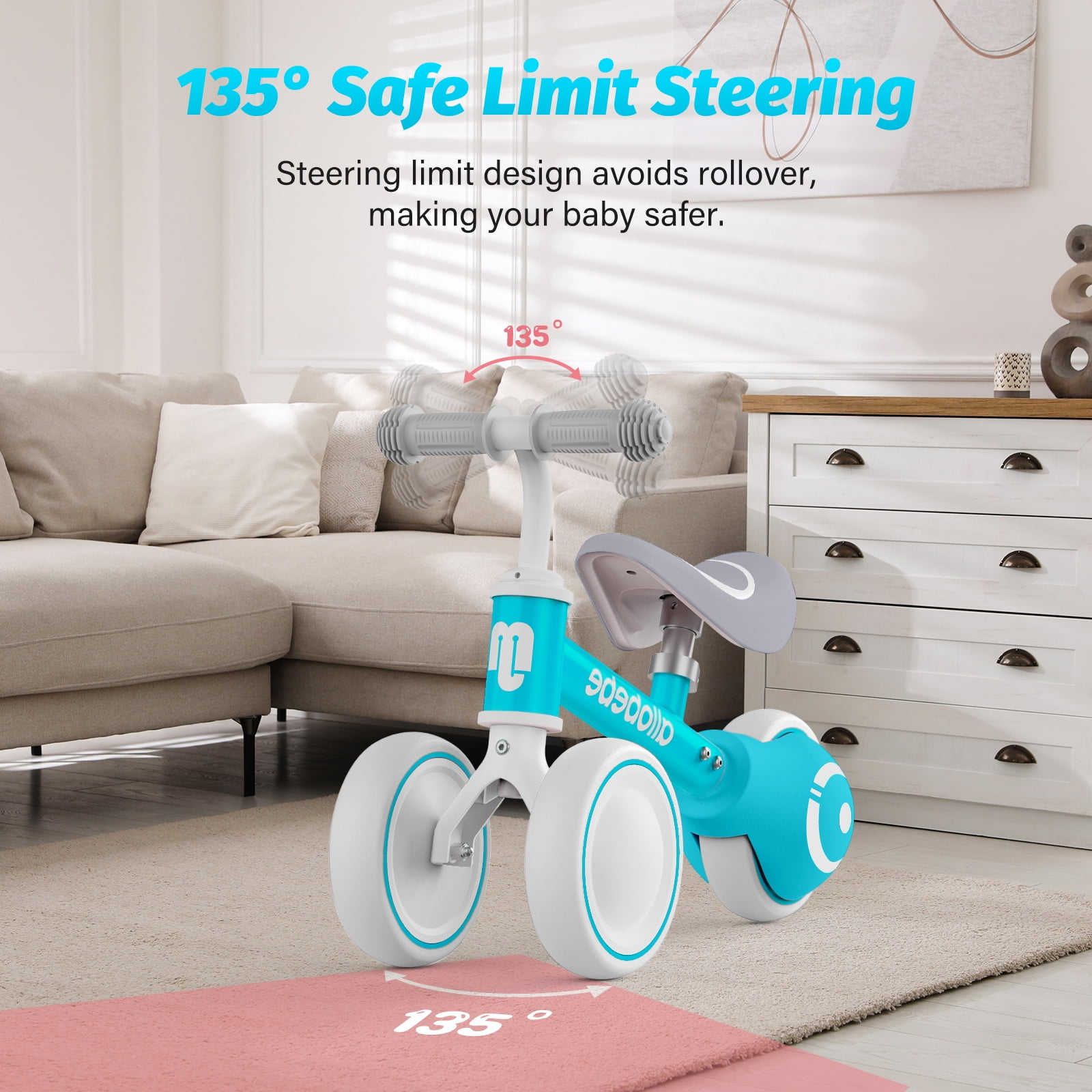 Allobebe Baby Balance Bike For Ages Up to 3 Years Adjustable Seat ...