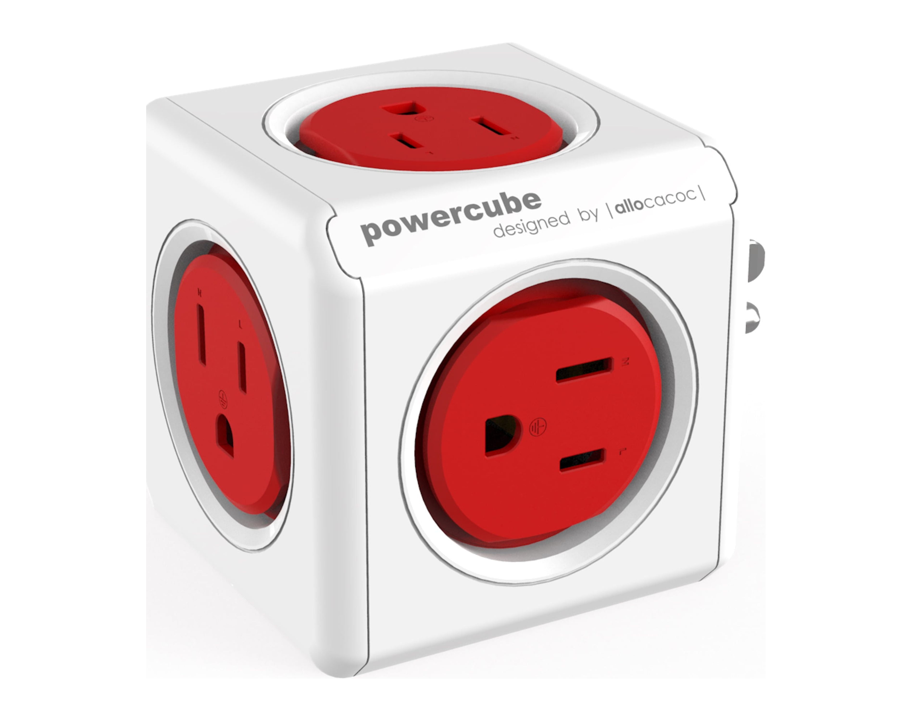 Allocacoc PowerCube Original, Surge Protector, 5 outlets PC-4120RD ...