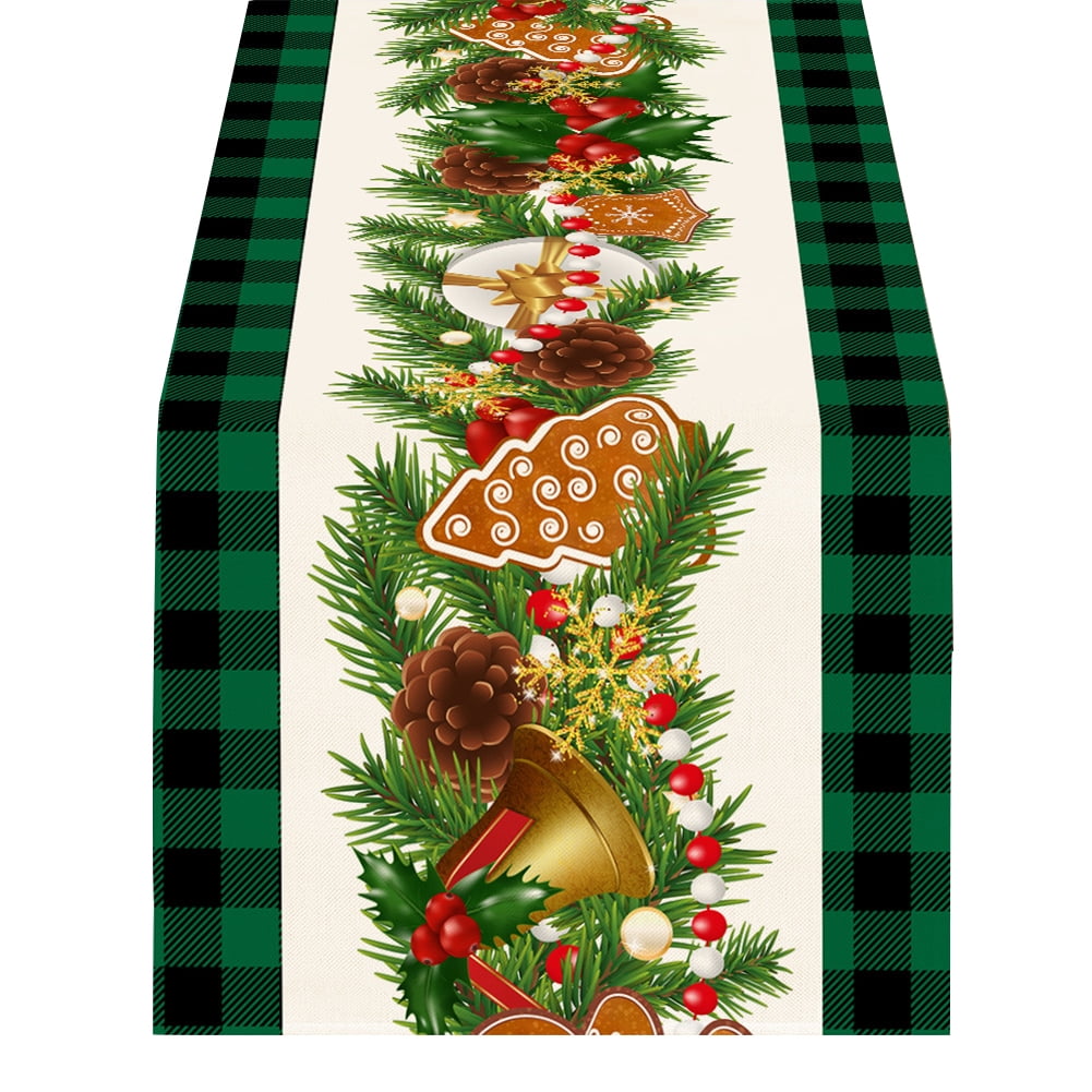 Alloet Christmas Dining Table Runner Multi-purpose Festival Theme for ...