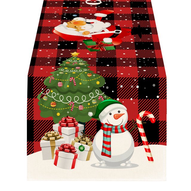 Alloet Christmas Dining Table Runner Multi-purpose Festival Theme for ...