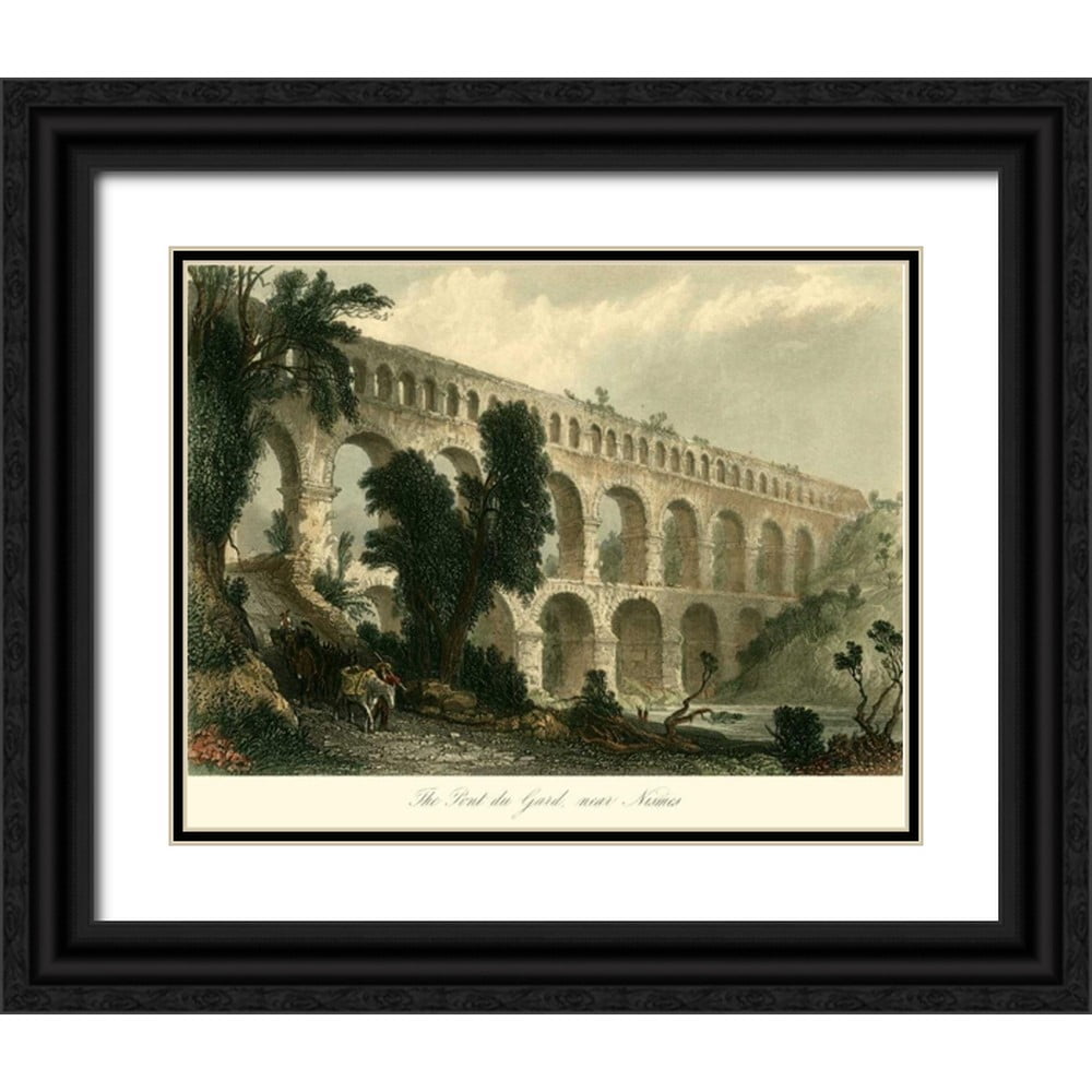 Allom, T. 14x12 Black Ornate Wood Framed with Double Matting Museum Art ...