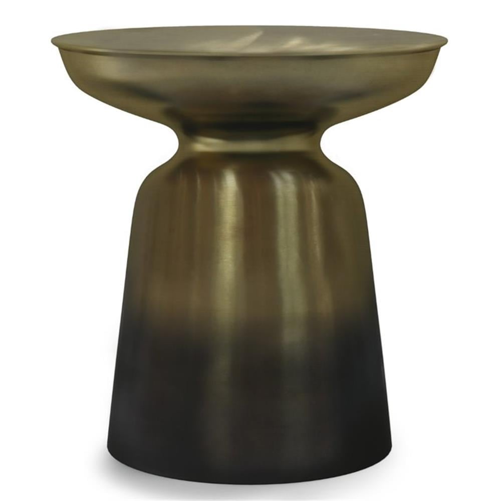 Allora 17" Sculptural Design Contemporary Metal End Table in Gold/Black ...