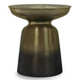 Allora 17" Sculptural Design Contemporary Metal End Table in Gold/Black ...