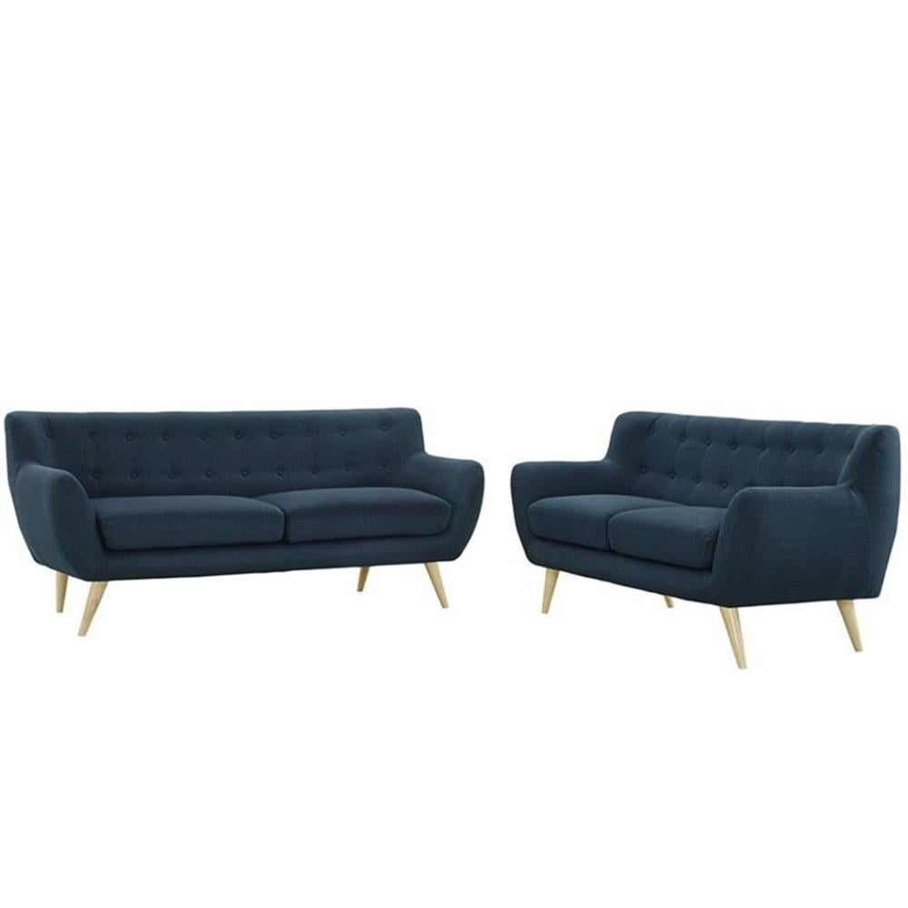 Allora 2 Piece Sofa Set in Azure - Walmart.com