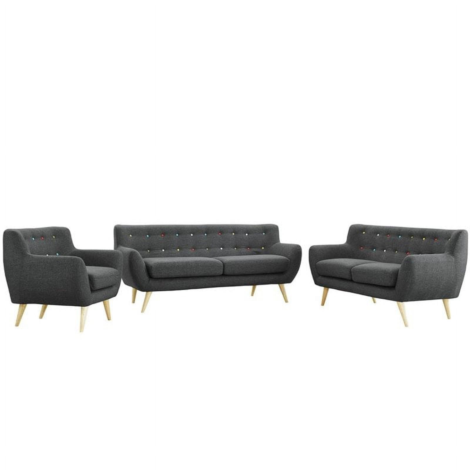 Allora 3 Piece Sofa Set in Gray - Walmart.com