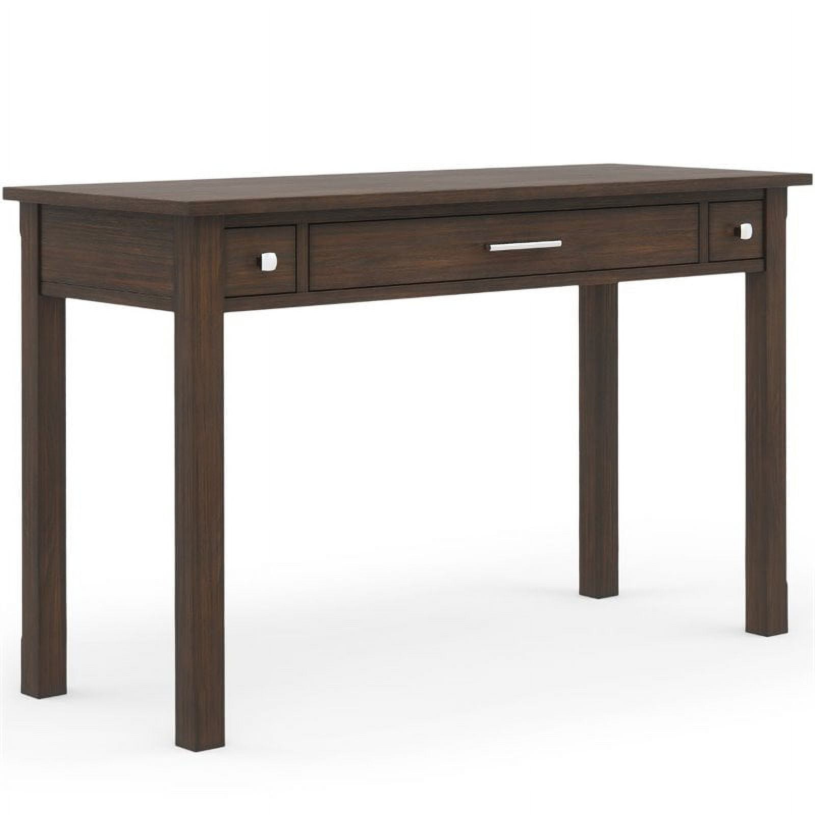Allora 47" Contemporary Solid Wood Computer Desk in Farmhouse Brown ...