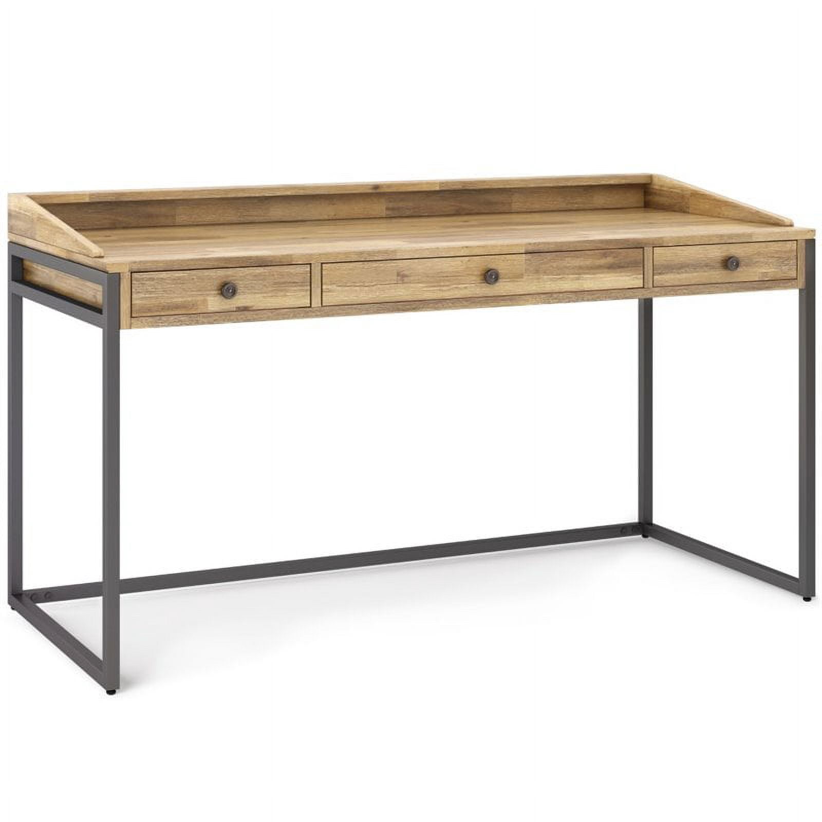 Allora 60" Solid Wood Modern Computer Desk in Distressed Wheat ...