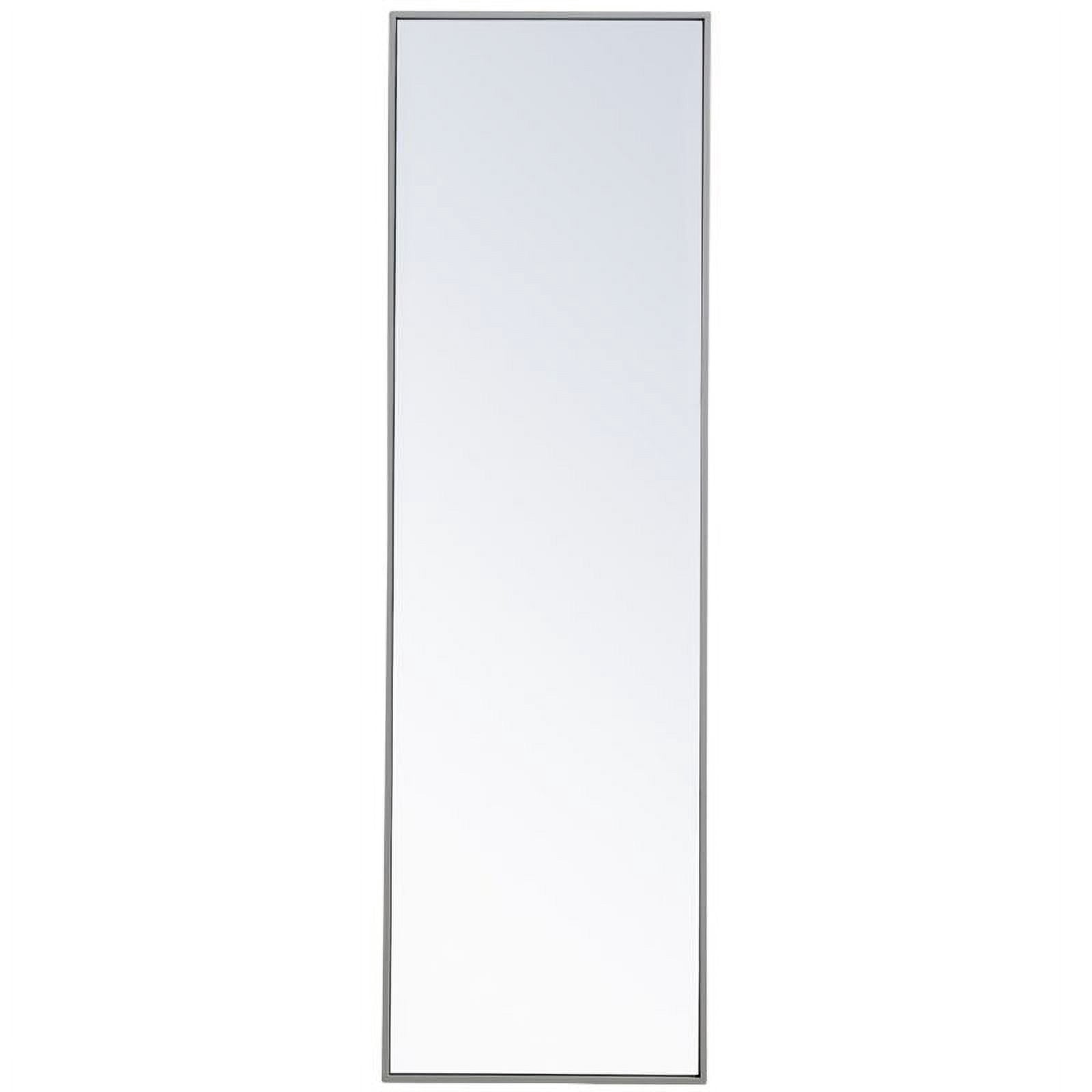 Allora 60" x 18" Mid Century Metal Frame Clear Beveled Mirror in Gray ...