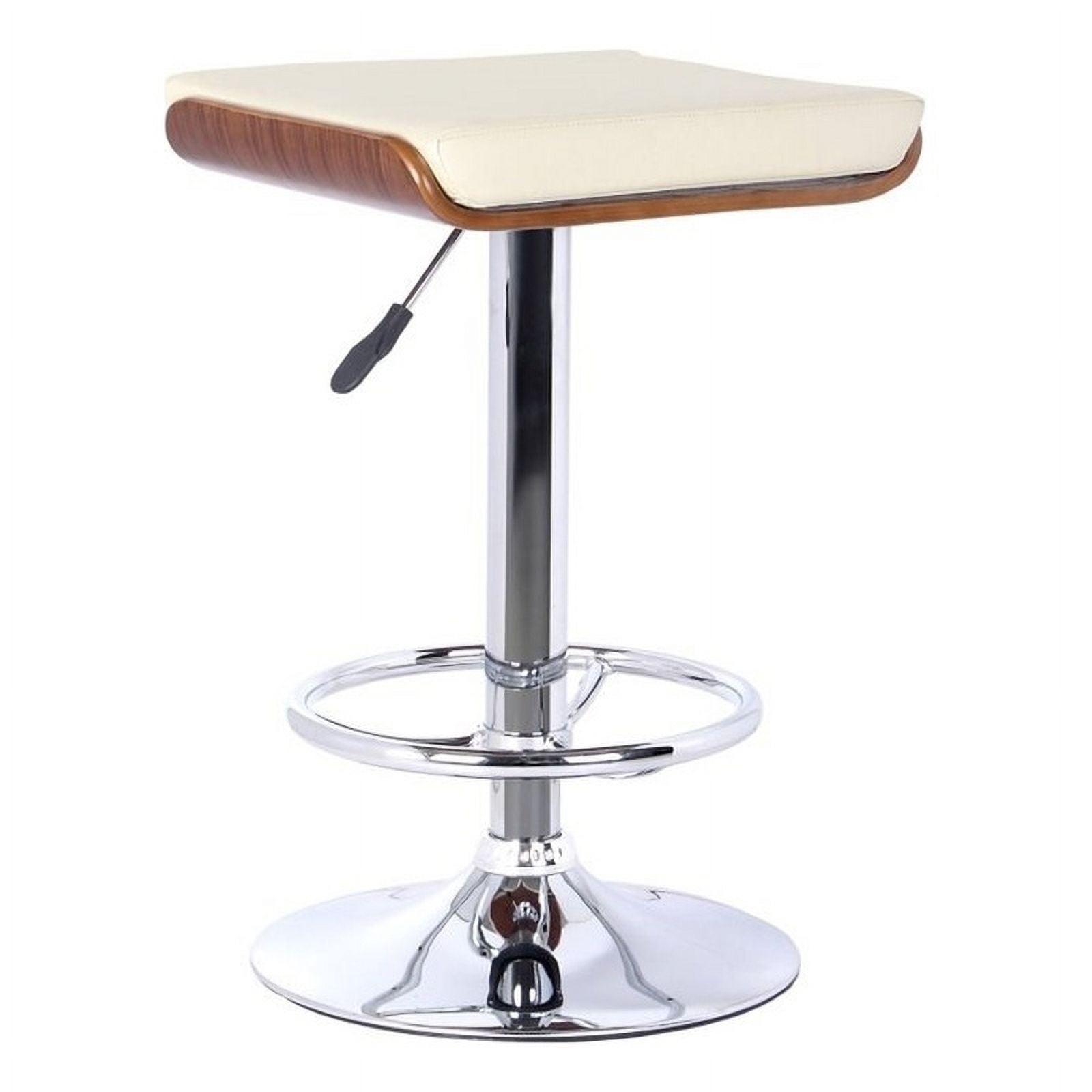 Allora Adjustable Faux Leather Adjustable Bar Stool in Cream - Walmart.com