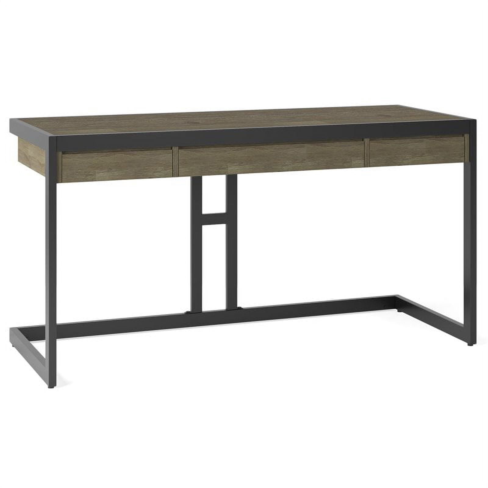 Allora Contemporary Solid Acacia Wood Desk in Distressed Gray - Walmart.com