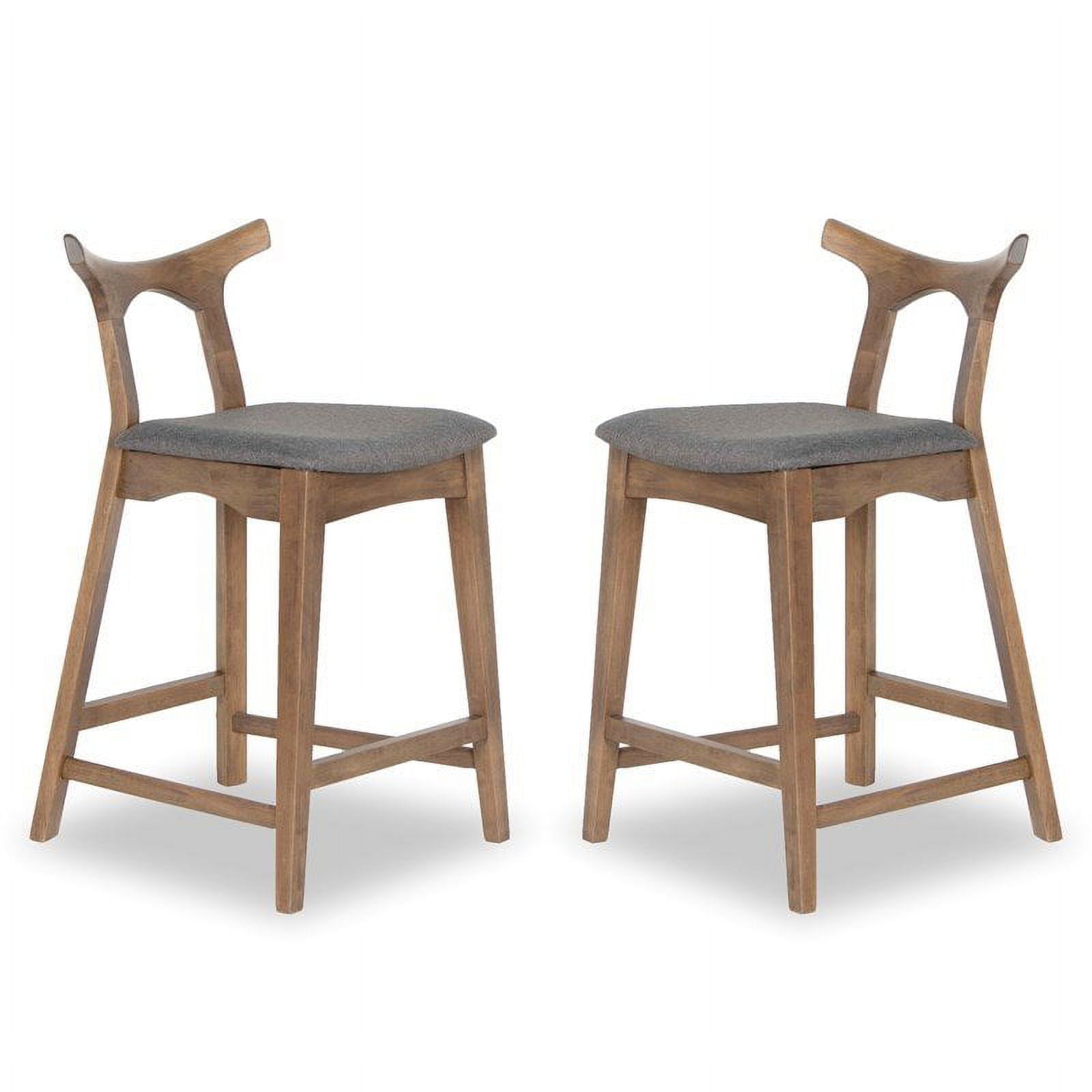 Allora Mid-Century Design Modern Fabric Counter Stool in Grey - Walmart.com