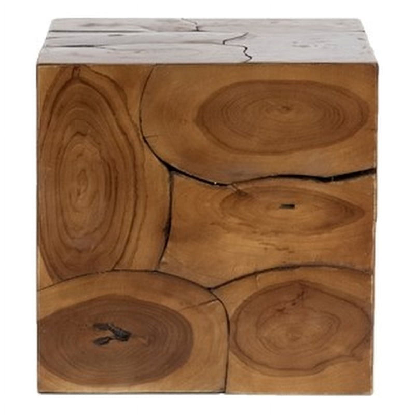 Allora Mid-Century Modern Solid Wood Ottoman/Stool in Brown - Walmart.com