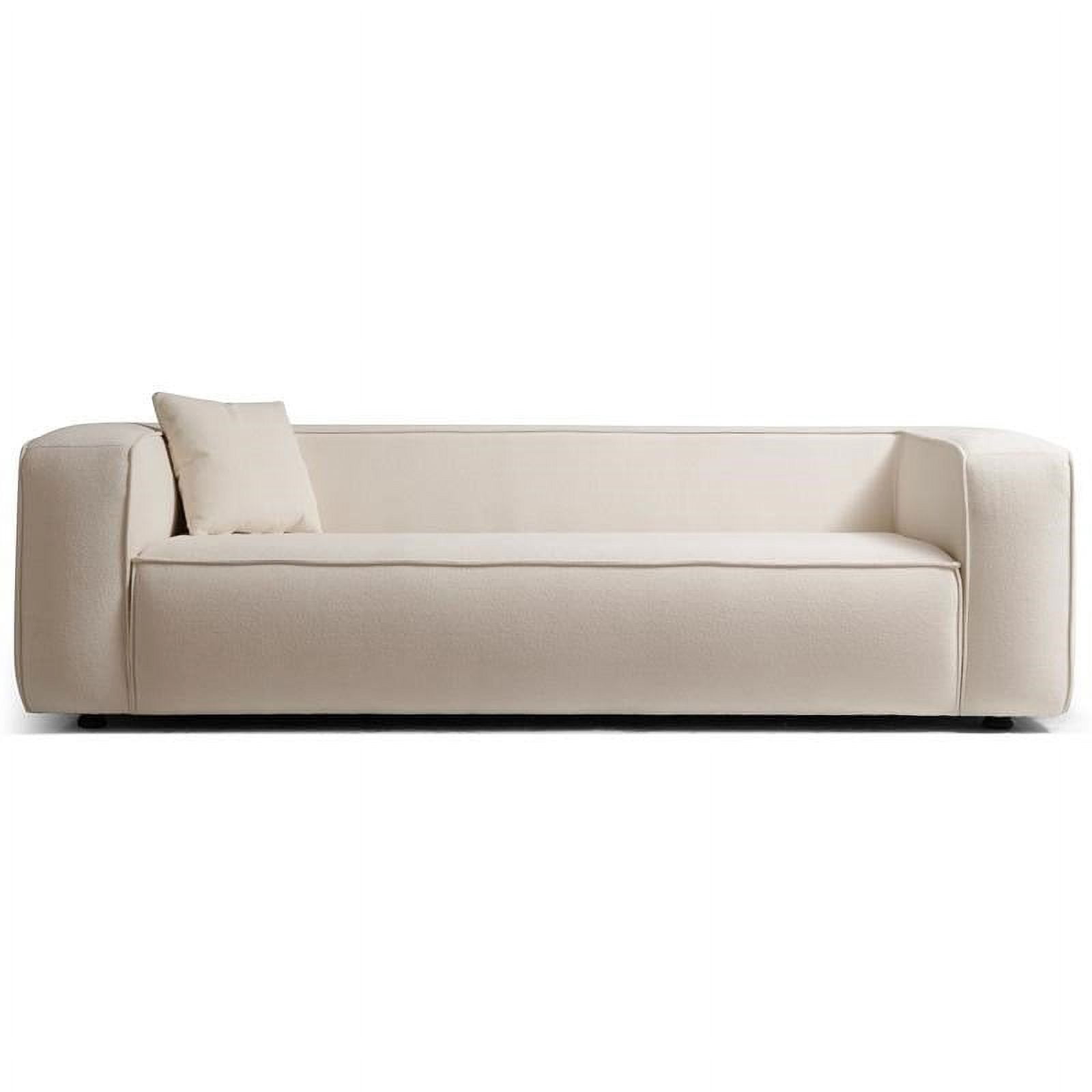 Allora Mid-Century Modern Tight Back French Boucle Fabric Sofa in Cream ...