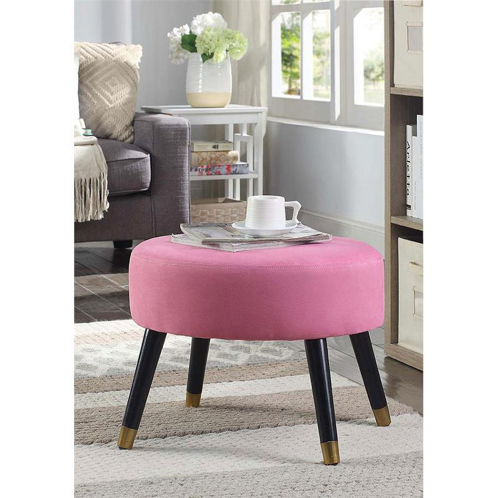 Allora Mid-Century Ottoman Stool in Pink - Walmart.com