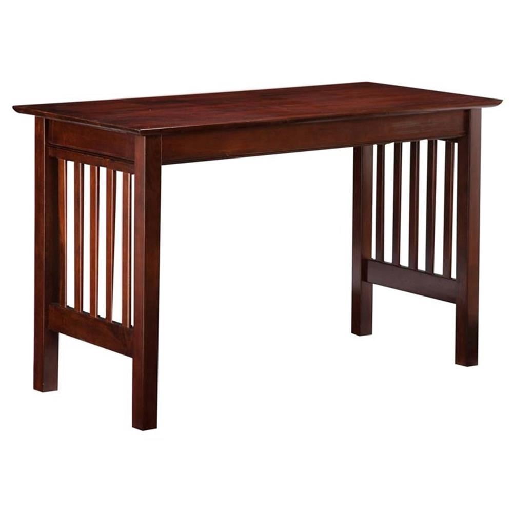 Allora Mid-Century Solid Wood Writing Desk with Slatted Side Panels in ...