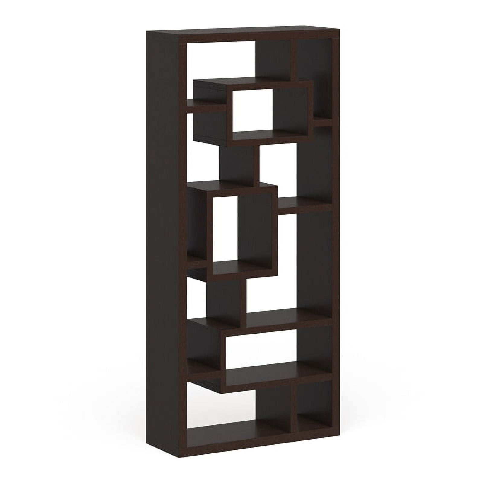 Allora Modern MDF/Wood Veneer Open-Back Bookcase in Cappuccino ...