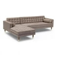 Allora Modern Velvet/Wood Right Sectional Sofa with Gold Legs in Taupe - Walmart.com