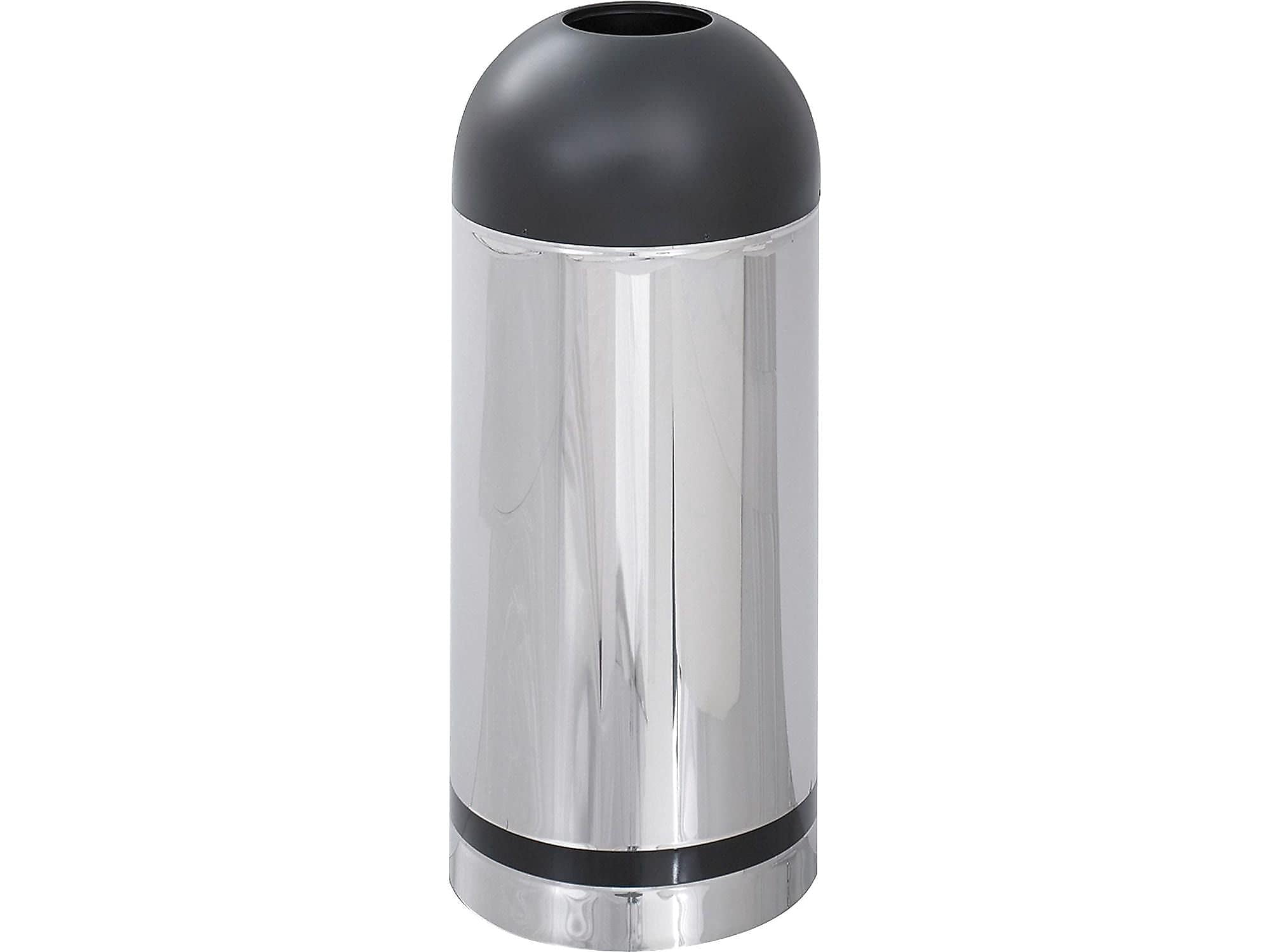 Allora Open Top Dome Receptacle in Chrome and Black - Walmart.com