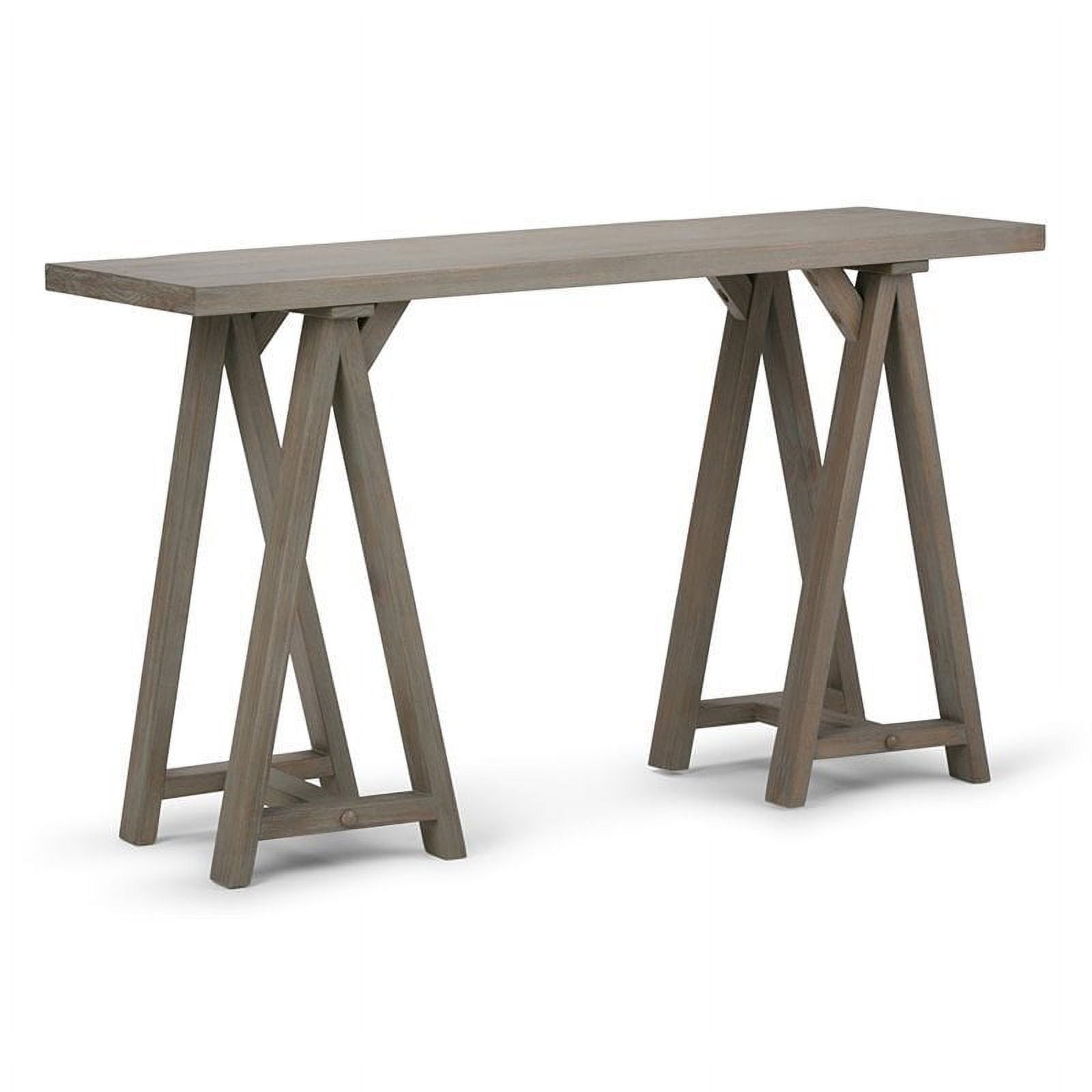 Allora Transitional Solid Wood Console Table in Distressed Gray ...