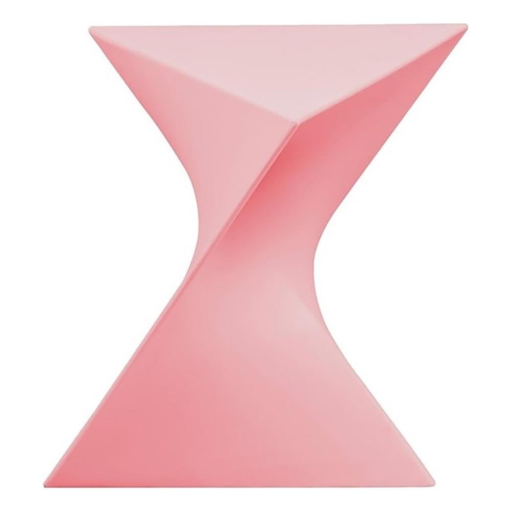 Allora Triangle Modern Plastic End Table with Specialty Curves in Pink ...