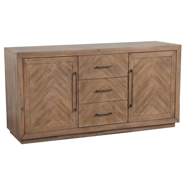 Allora Wood Dining Sideboard in Weathered Natural (Brown) - Walmart.com