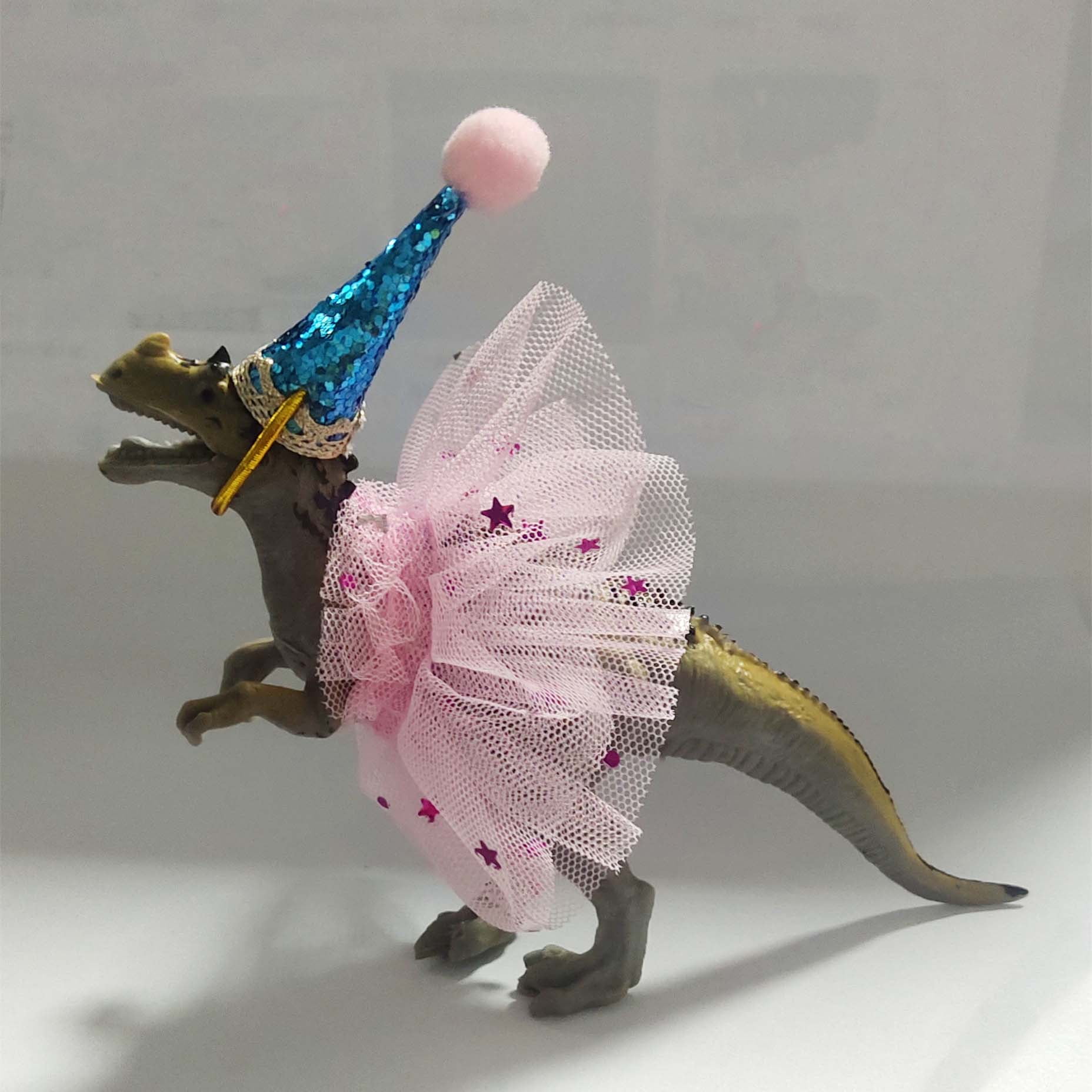 Allosaurus Dinosaur Cake Toppers With Tutu And Dress, Allosaurus ...