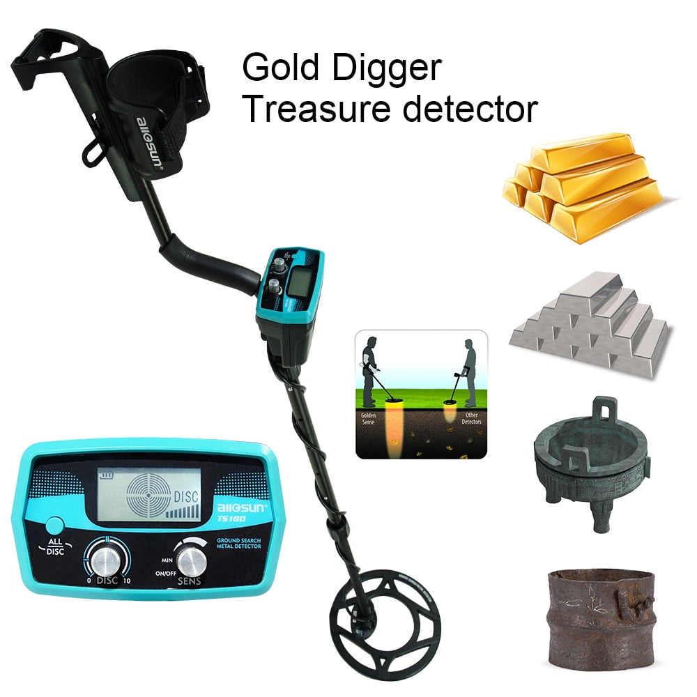 Allosun Pro Metal Detector Adults Gold Silver Finder 9 inch Waterproof ...