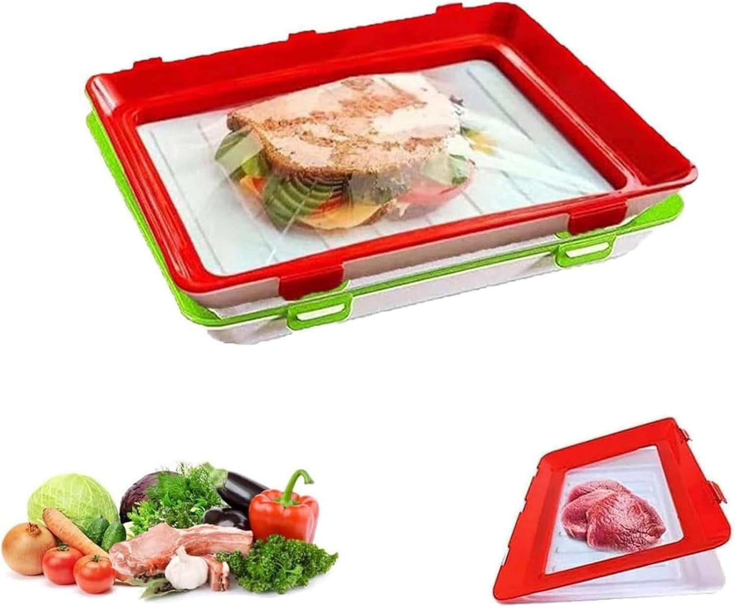 Allowancek Reusable Food Preserving Tray, Allowance Food Storage, Food ...